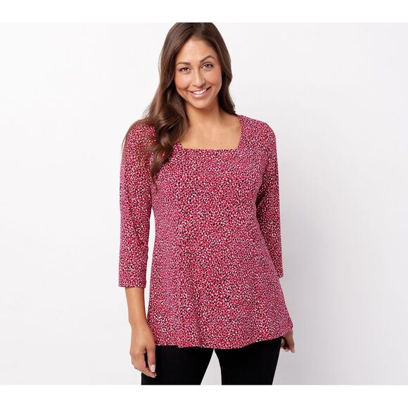 Susan Graver | Tops | Susan Graver Womens Top Petite Pm Printed Liquid ...